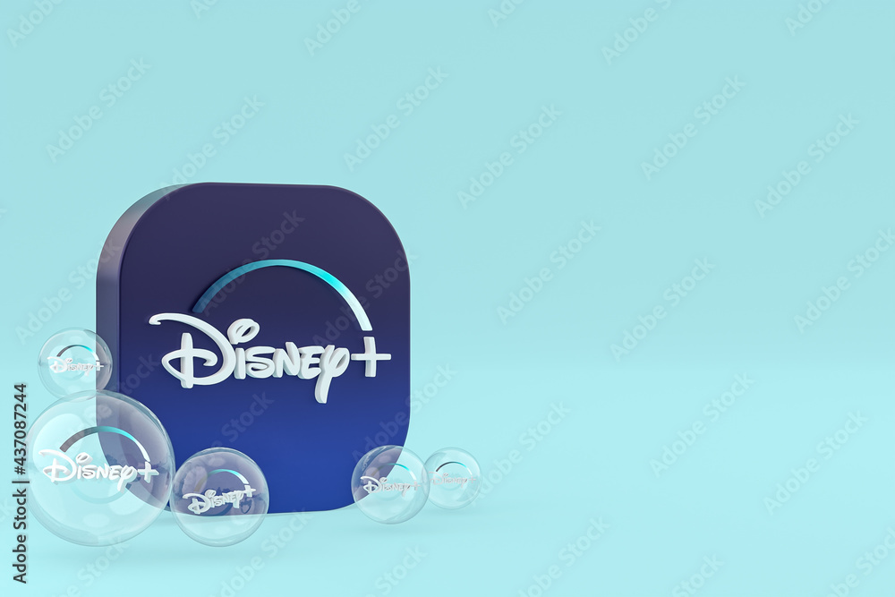 disney plus acrylic glass logo and disney plus icons copy space Stock ...
