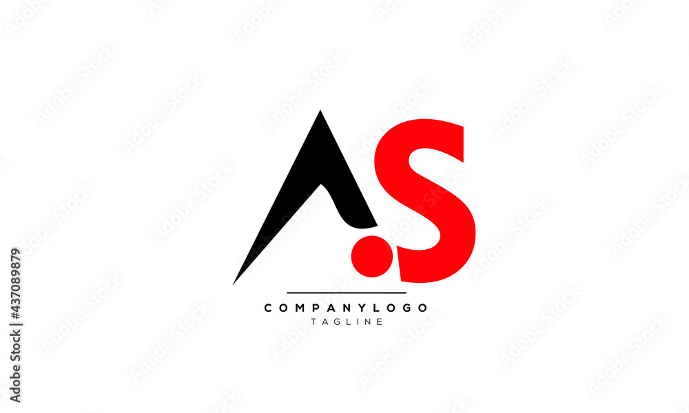 Alphabet letters Initials Monogram logo AS, AS INITIAL, AS letter Stock ...