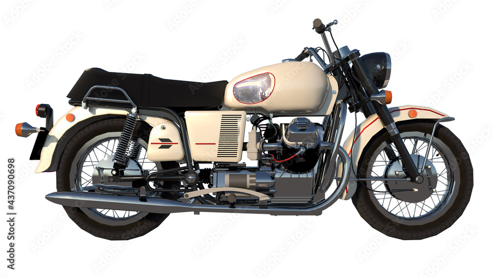 motorcycle italian motorbike - Lateral view white background 3D ...