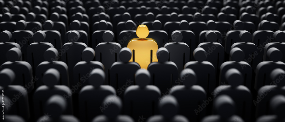 Goldenes Individuum in der Menge - Konzept Leadership und Excellence ...