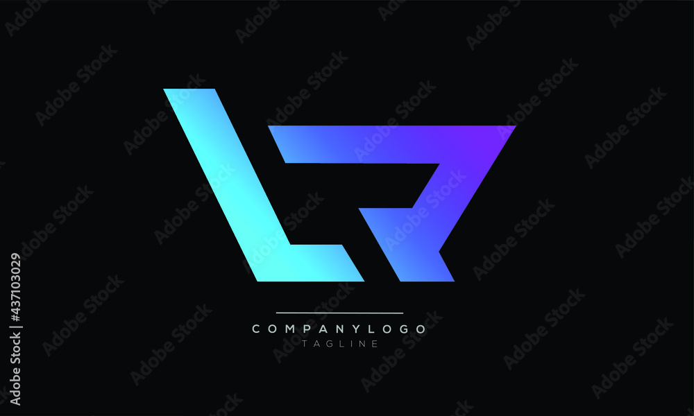 LR initials monogram letter text alphabet logo design Stock Vector ...