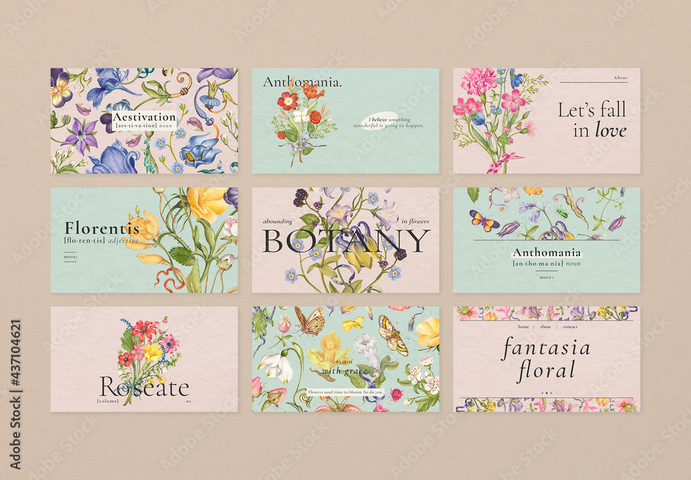 Editable Aesthetic Floral Layout for Blog Banner Stock Template | Adobe ...