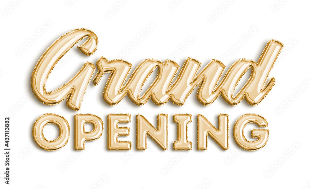 Grand Opening Foil Balloon, Gold Balloon Text, Foil Text, Gold Foil ...