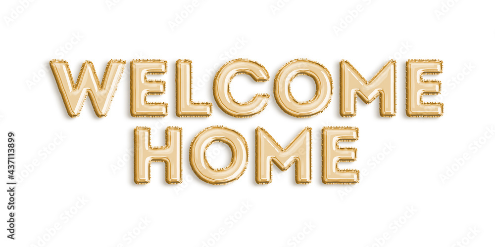 Welcome Home Foil Balloon, Gold Balloon Text, Foil Text, Gold Foil ...