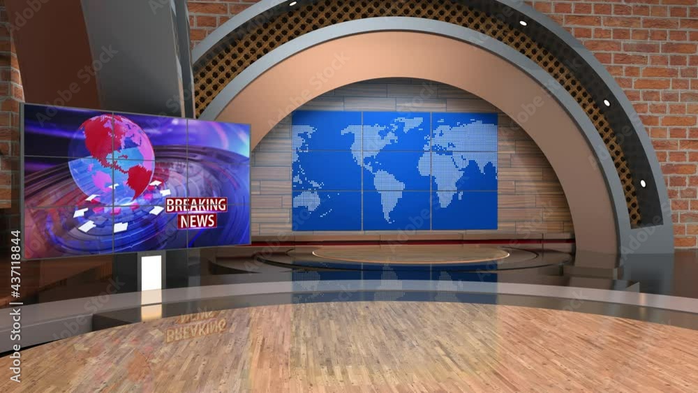 Classic indoor 3D virtual studio_News Studio, Backdrop For TV Shows .TV ...
