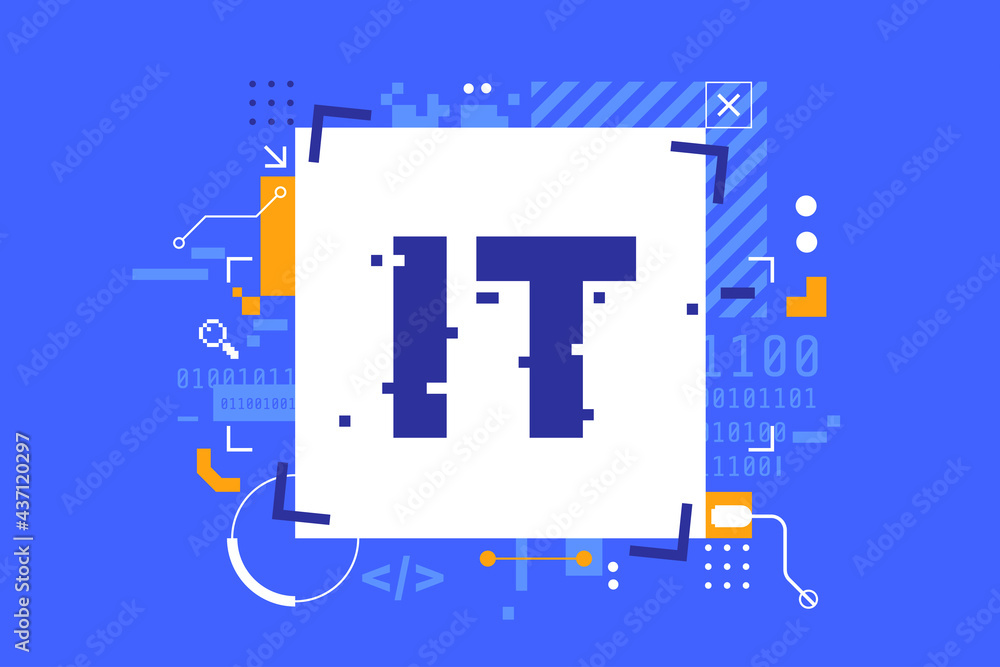 Information technology abstract background. IT banner concept in ...