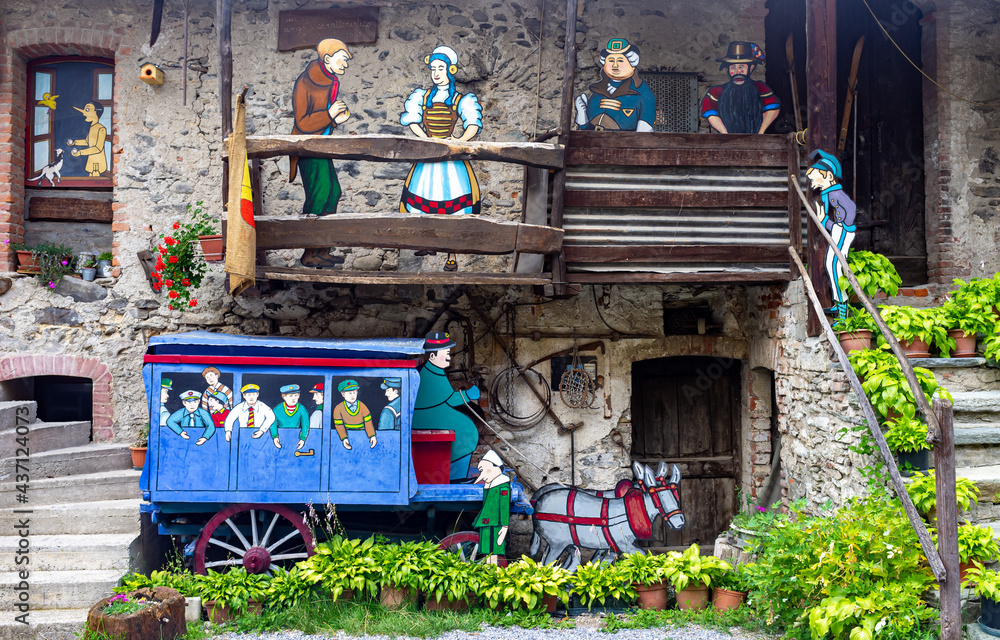Vernante village in Northern Italy, famous for its Pinocchio murals ...