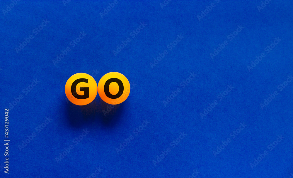 Time to go symbol. Conceptual image of motivation. Orange table tennis ...