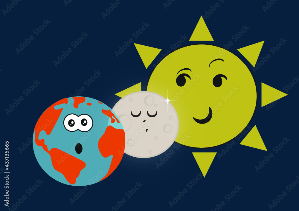 Eclipse solar. Eclipse. Eclipse solar dibujo animado. Stock Vector ...