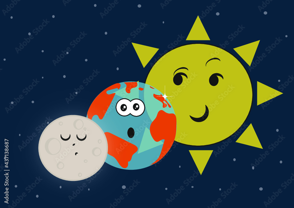 Eclipse lunar. Eclipse lunar cartoon. Eclipse lunar dibujo animado ...