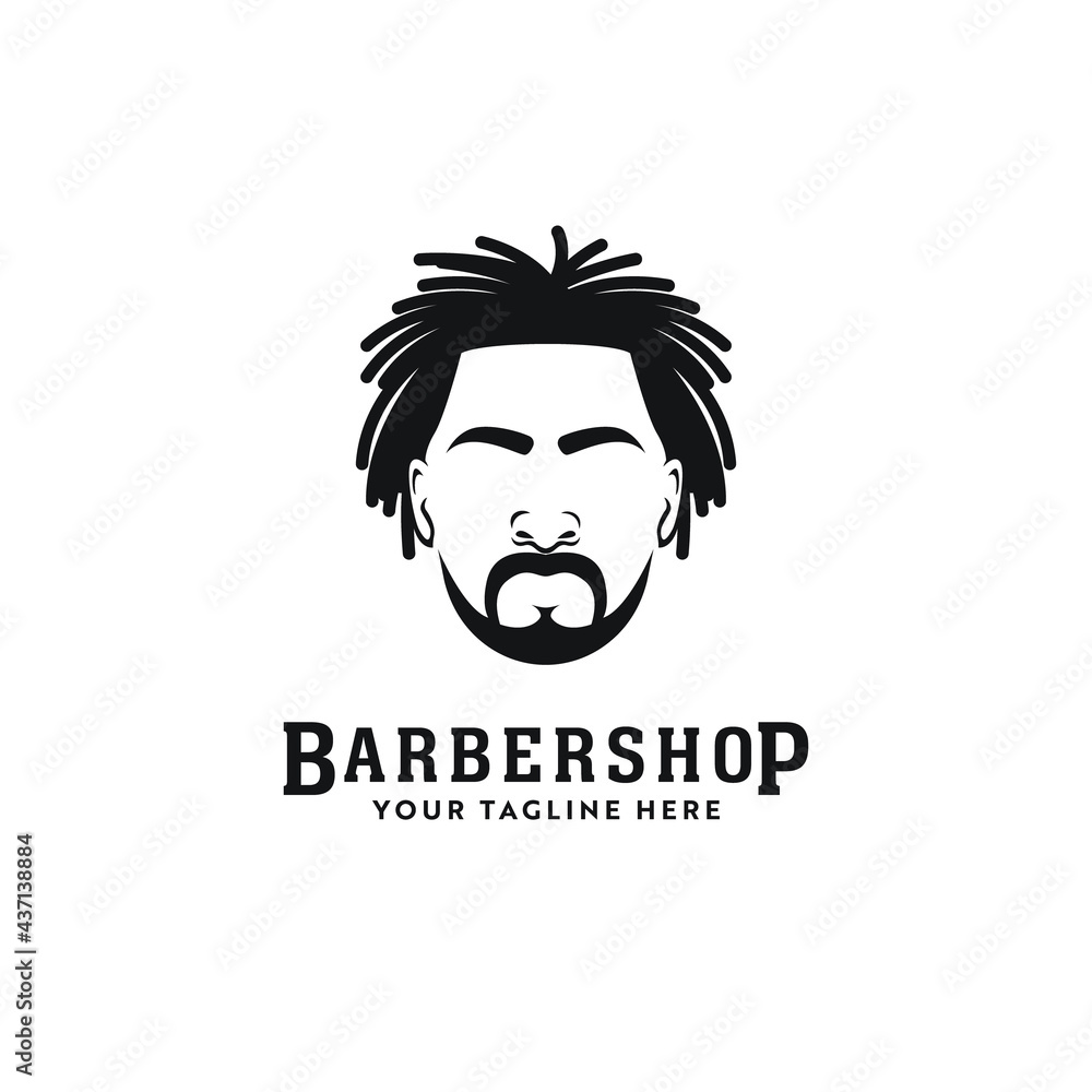 Dreadlocks locs dreads african american barbershop hair stylist logo ...