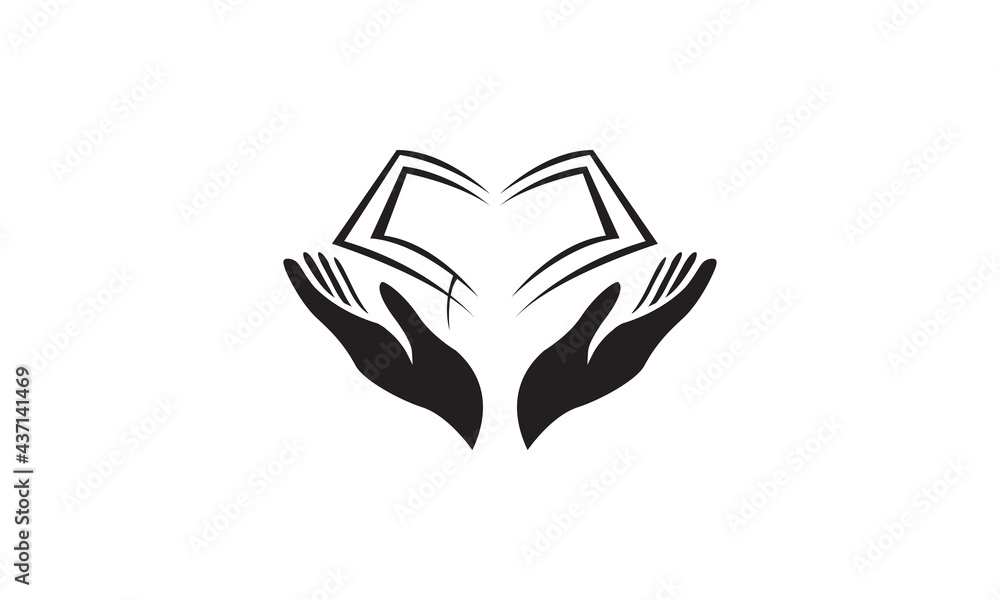 muslim hand pray with quran logo symbol vector icon illustration ...