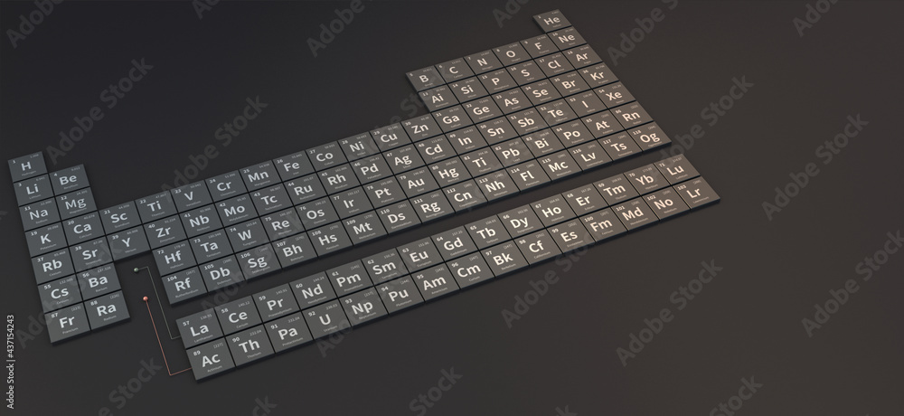 3d illustration of the periodic table of elements. Stock Illustration ...