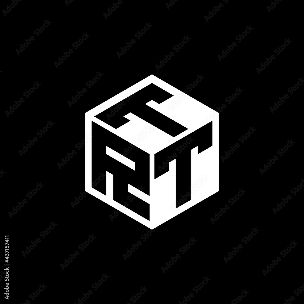 RTT letter logo design with black background in illustrator, vector ...