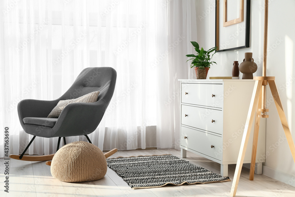Interior of modern living room with armchair Stock Photo | Adobe Stock