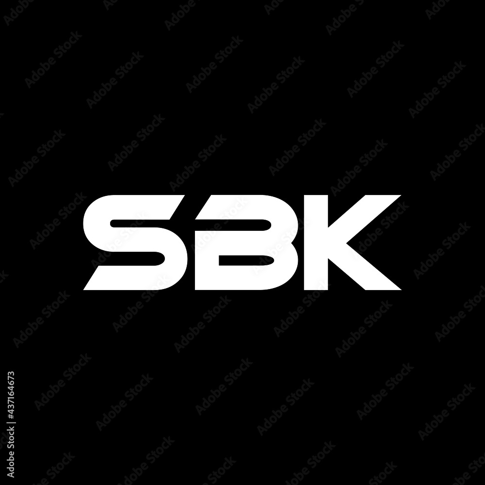 SBK letter logo design with black background in illustrator, vector ...