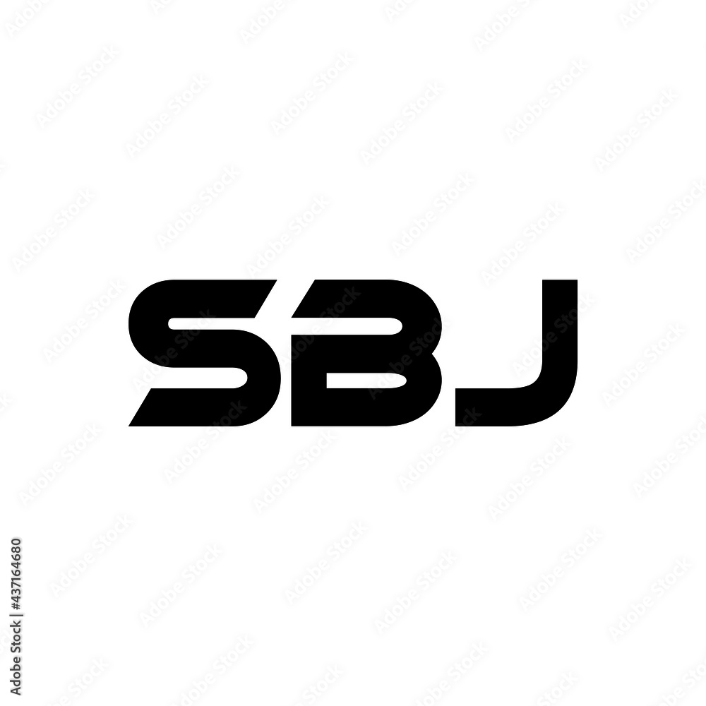 SBJ letter logo design with white background in illustrator, vector ...