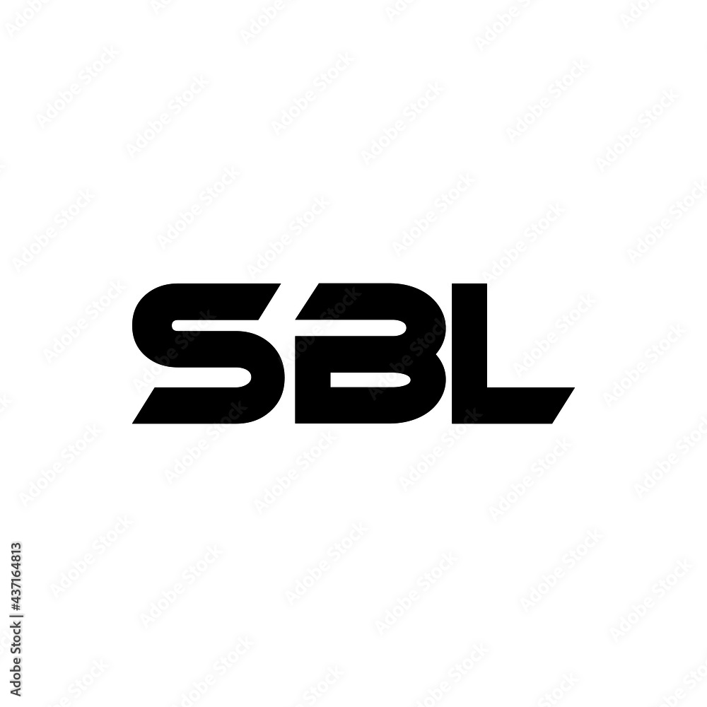 SBL letter logo design with white background in illustrator, vector ...