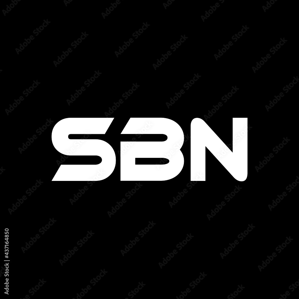 SBN letter logo design with black background in illustrator, vector ...