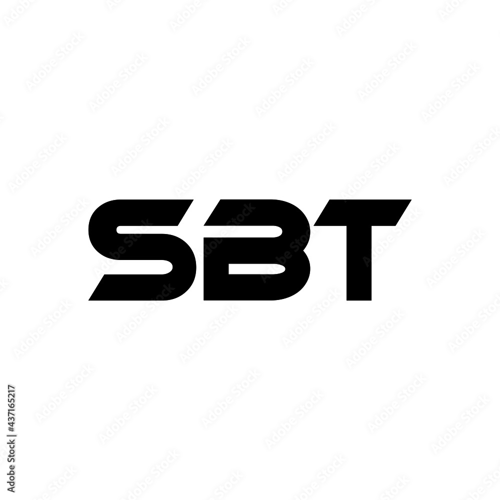 SBT letter logo design with white background in illustrator, vector ...