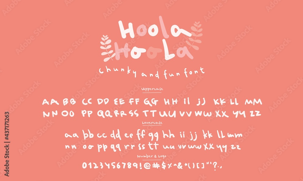 Cute Alphabet Set , Hoola Font, Letter and Numbers Vector Illustration ...