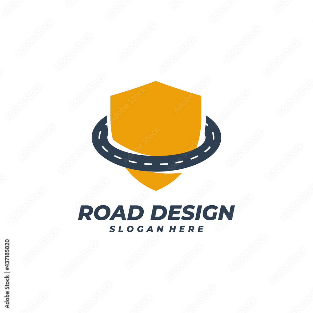 Shield Road logo vector template, Creative Road logo design concepts ...