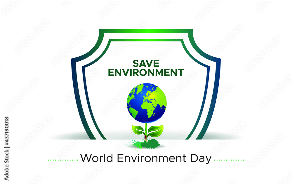 World environment day. save environment logo typography Stock Vector ...