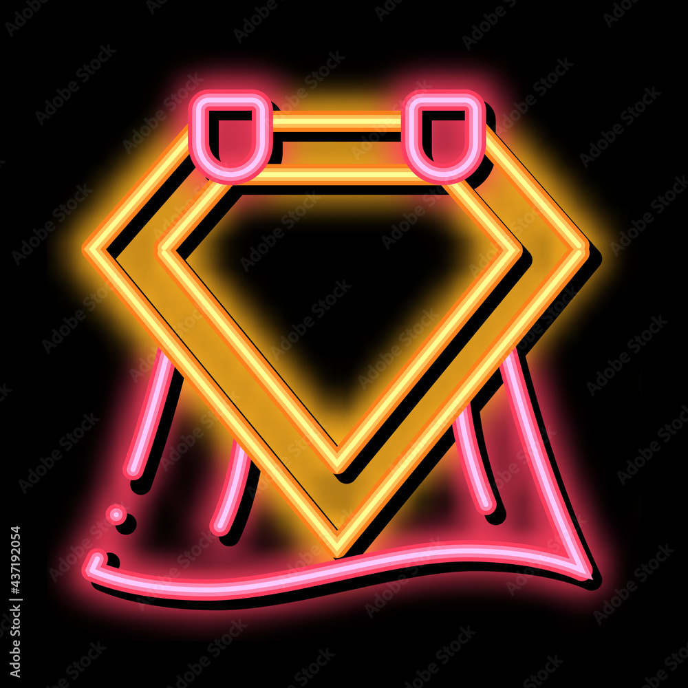 Emblem Hero Symbol neon light sign vector. Glowing bright icon Emblem ...