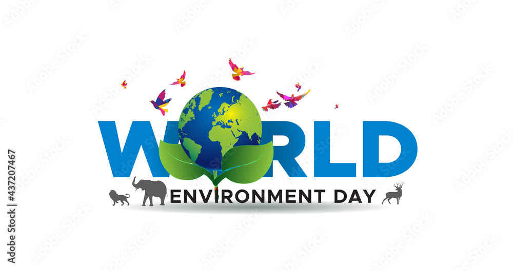 World environment day. save environment logo typography Stock ...