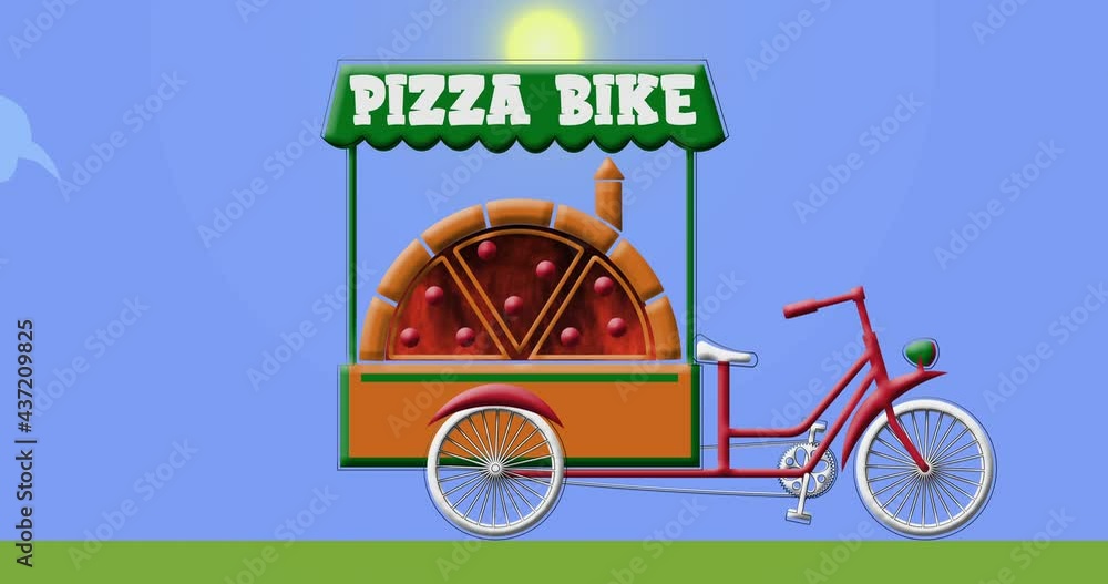 pizza bike logo with oven in the colors of the italian flag Stock Video ...