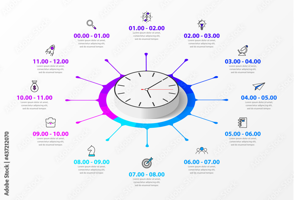 Infographic design template. Creative concept with 12 steps Stock ...