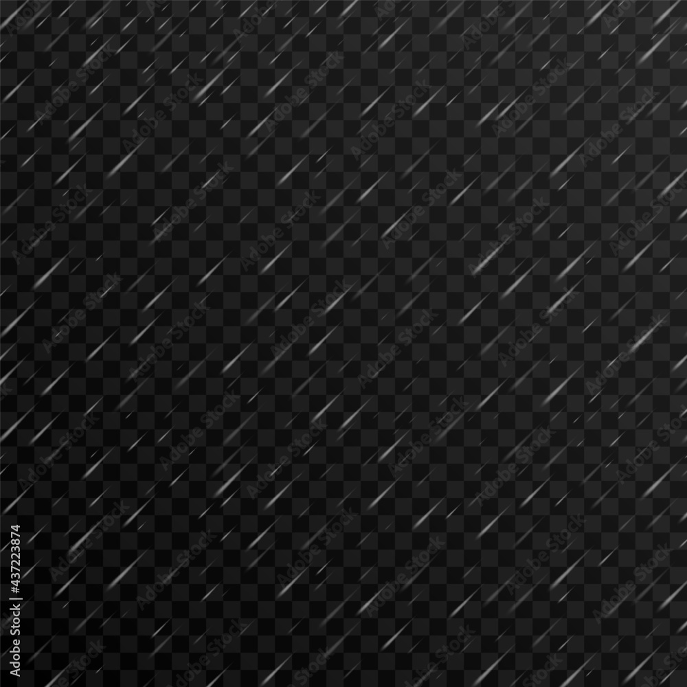 Vector rain on an isolated transparent background. Rain png, heavy rain ...