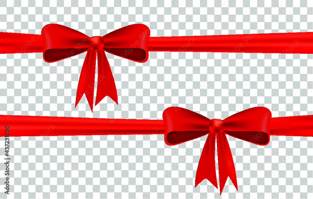 Realistic decorative bow vector illustration. Vector bow for decor on ...