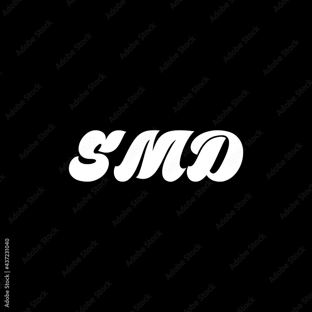 smd letter logo design with black background in illustrator, vector ...