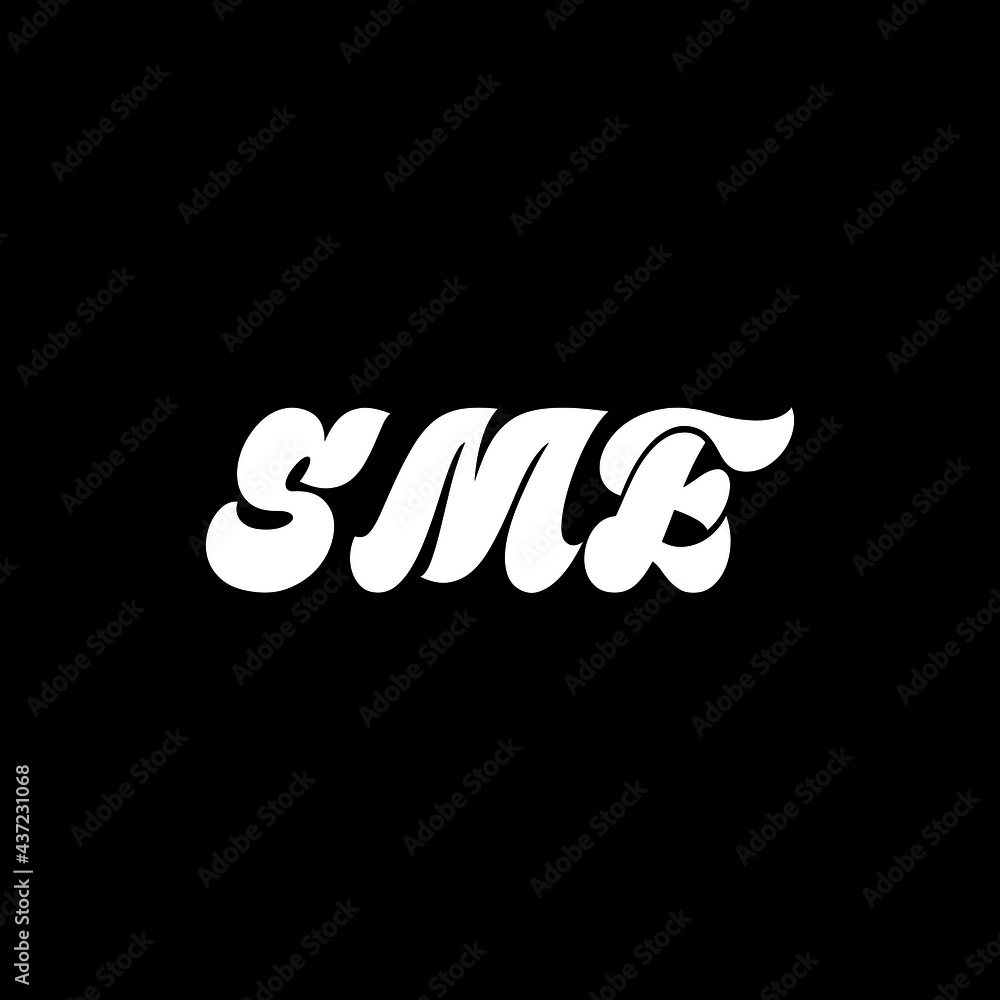 sme letter logo design with black background in illustrator, vector ...