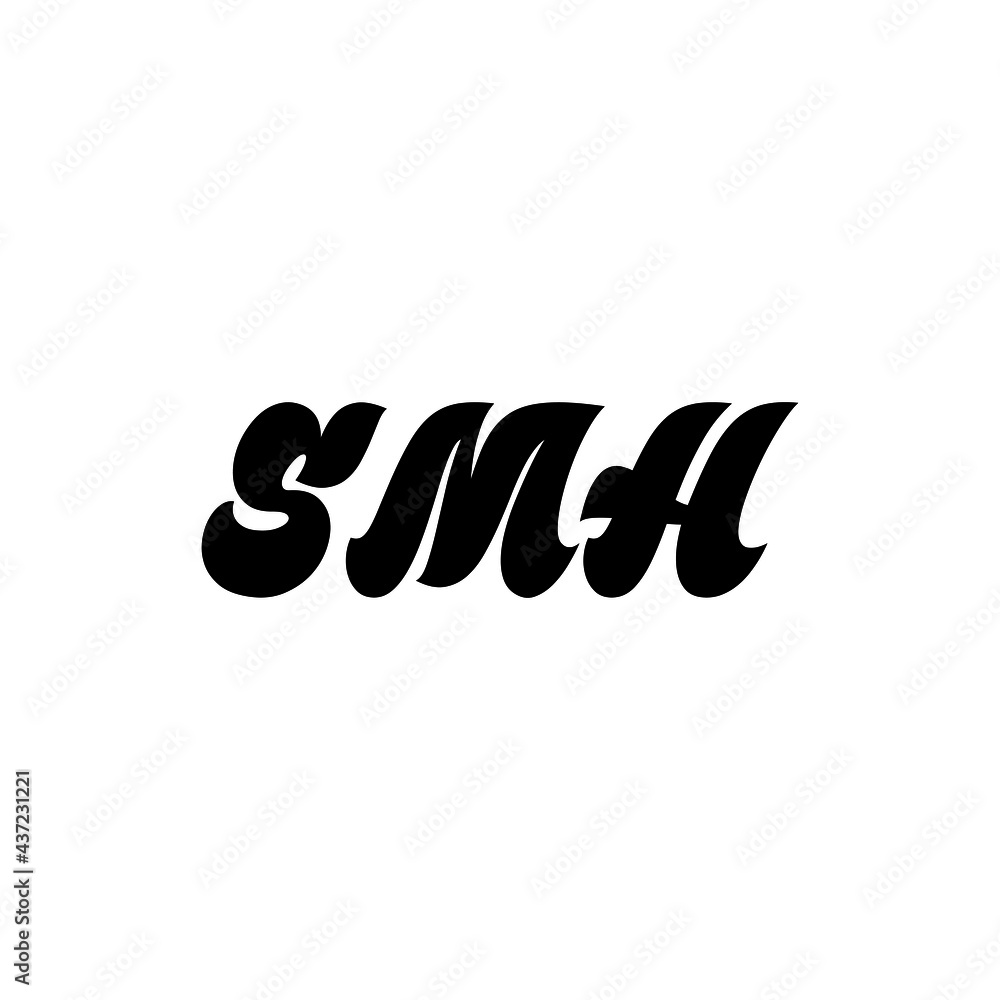 smh letter logo design with white background in illustrator, vector ...