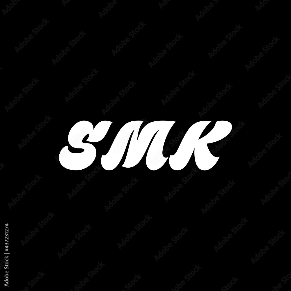 smk letter logo design with black background in illustrator, vector ...