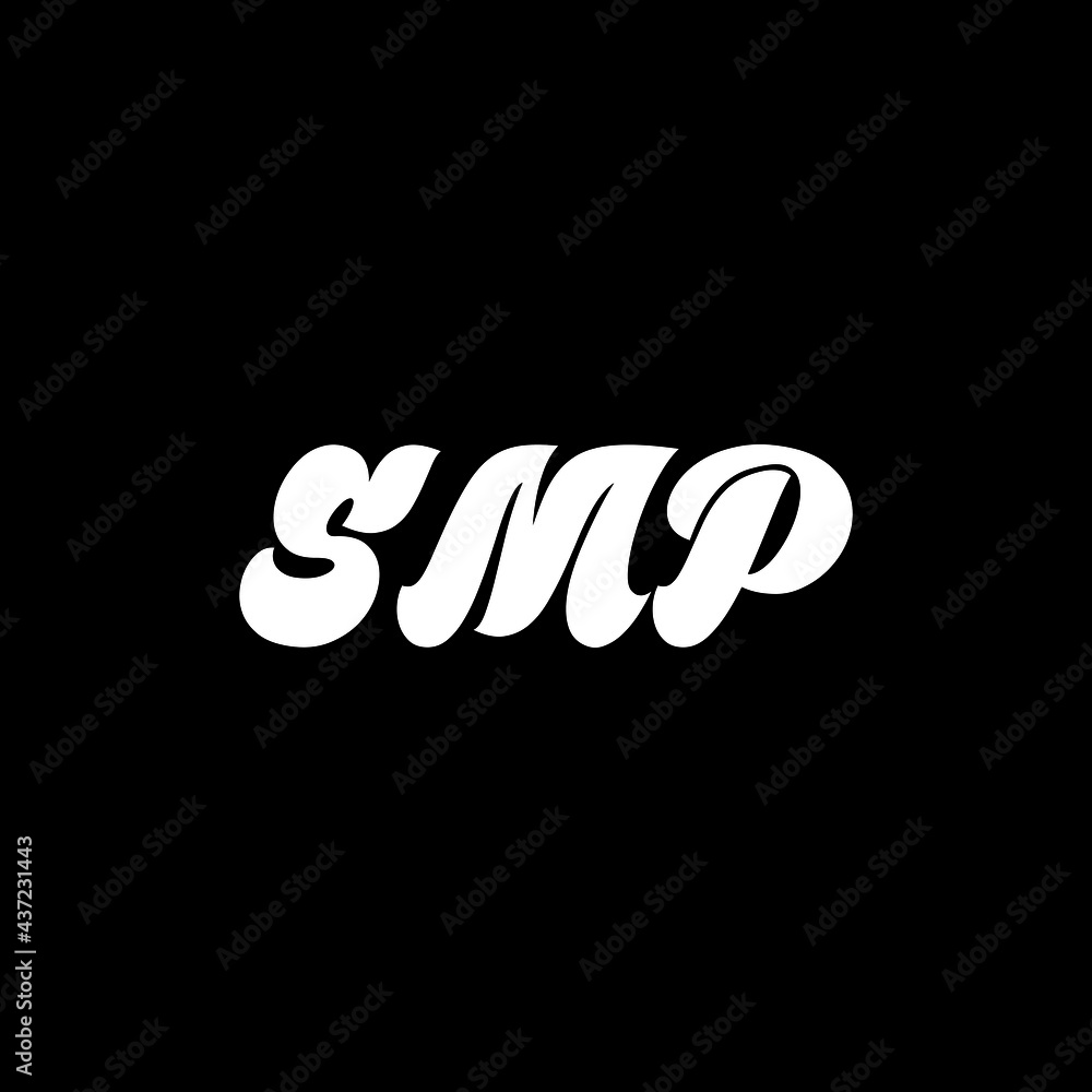 smp letter logo design with black background in illustrator, vector ...