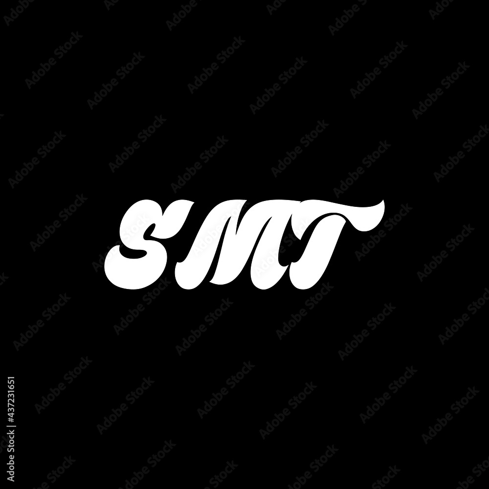 smt letter logo design with black background in illustrator, vector ...
