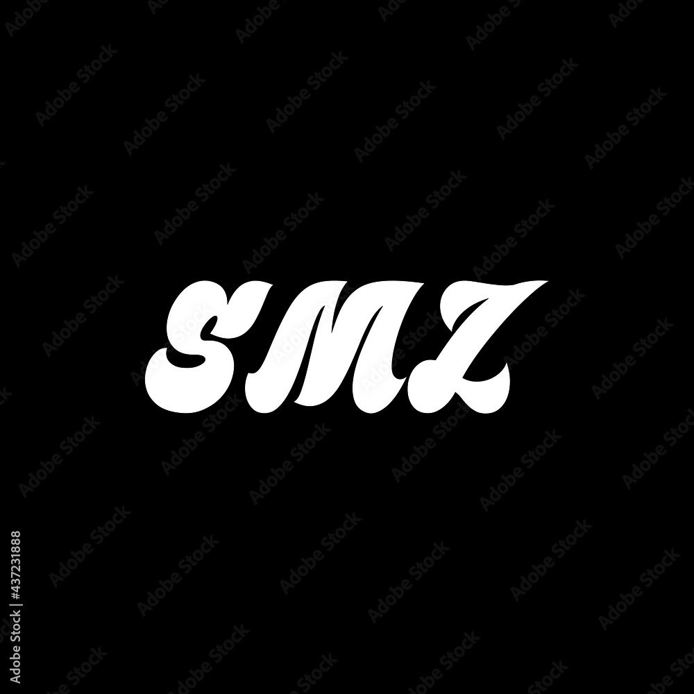 smz letter logo design with black background in illustrator, vector ...