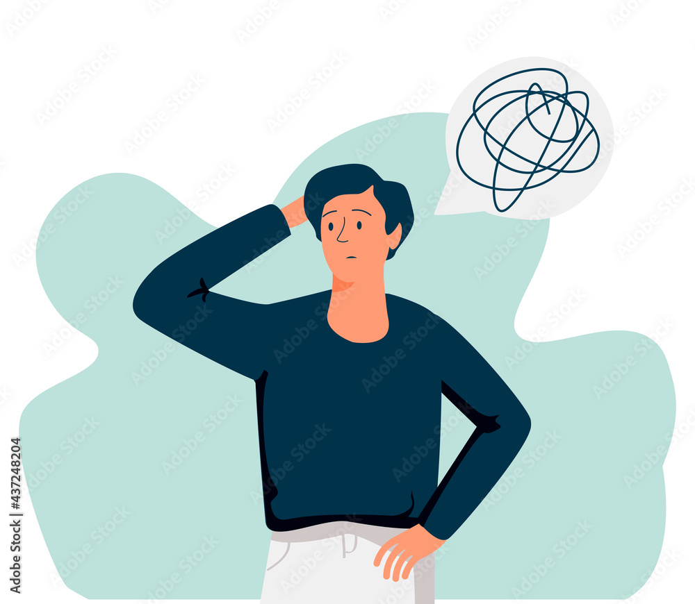 Vector illustration, support concept for those who are under stress ...