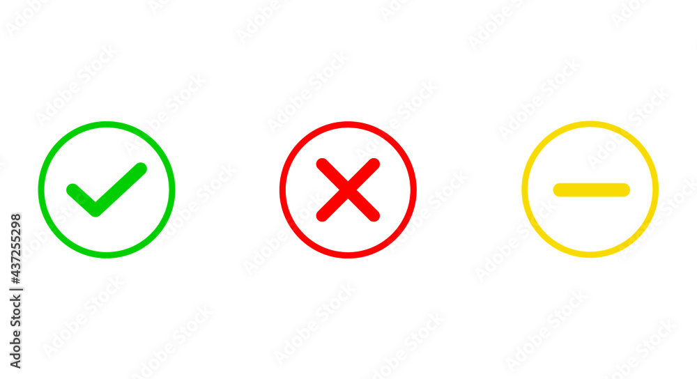 tick / check sign icons for customer satisfaction, availability, pros ...
