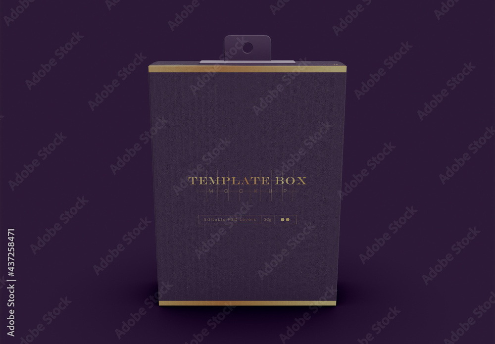 Front View of Rectangular Box Mockup Stock Template | Adobe Stock