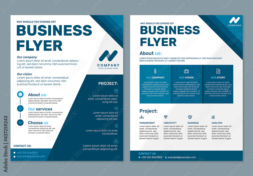Foldable Business Flyer Layout Stock Template | Adobe Stock