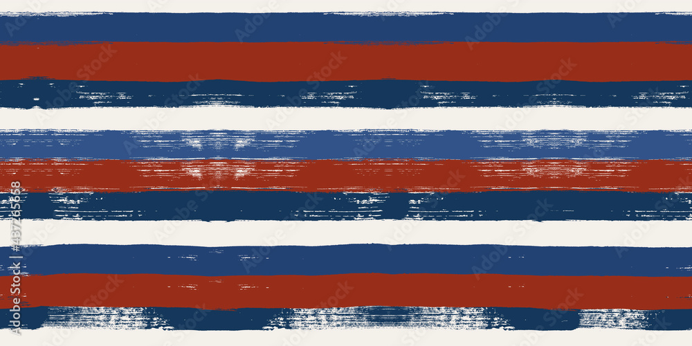 Stripes seamless pattern, red and blue patriotic striped vector ...