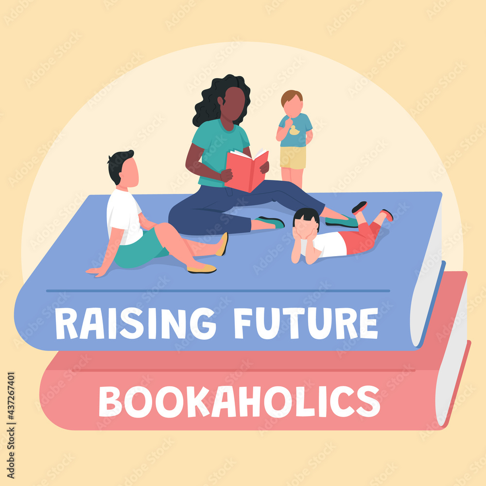 Teacher with children social media post mockup. Raise future ...