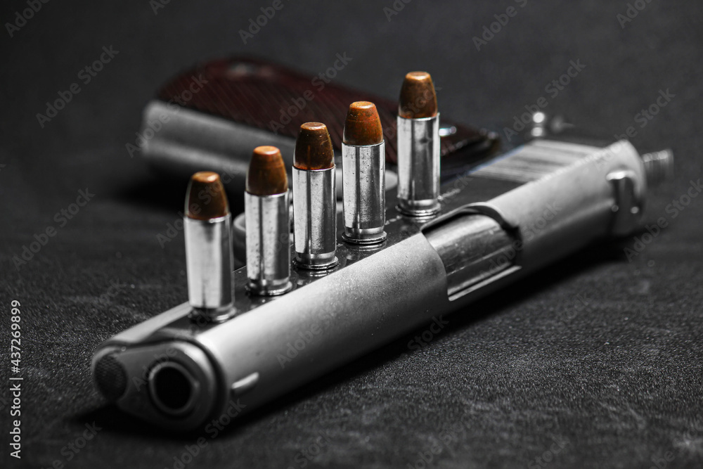 Automatic white gun stainless steel pistol weapon model m1911 with real ...