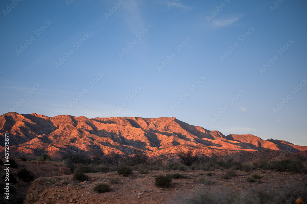 desert and magnificent Atlas mountains landscape graphic layers of rock ...
