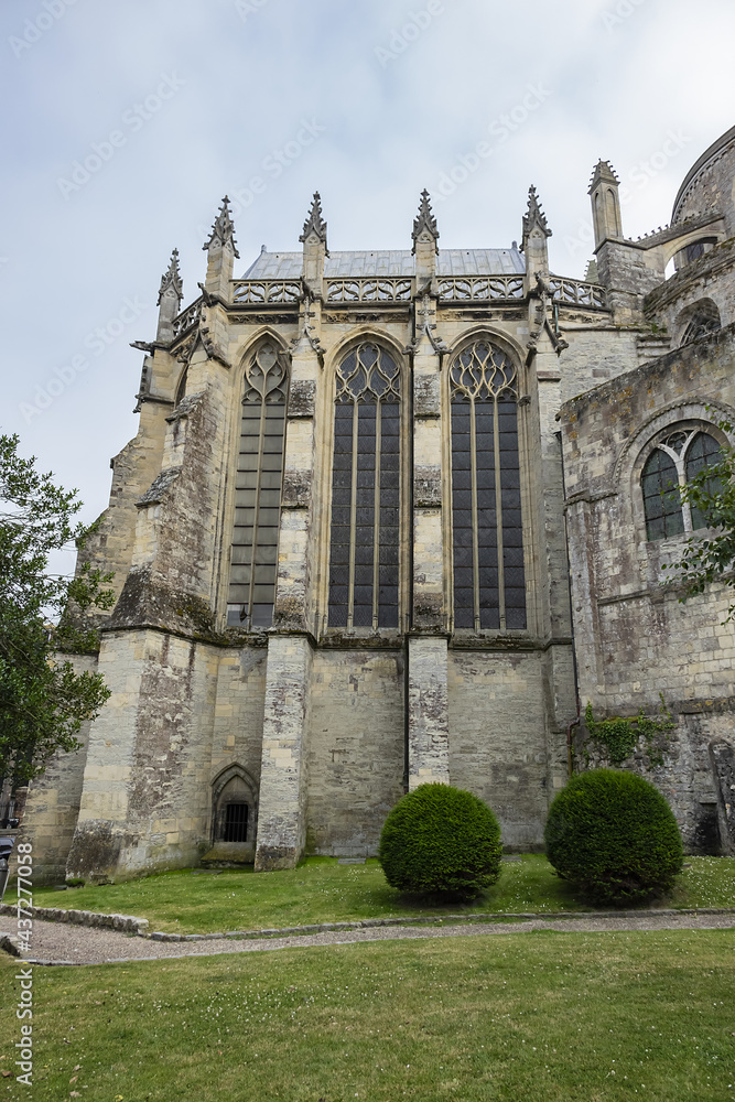 Architectural fragments of Fecamp Abbey. Fecamp Abbey (Abbaye de la ...