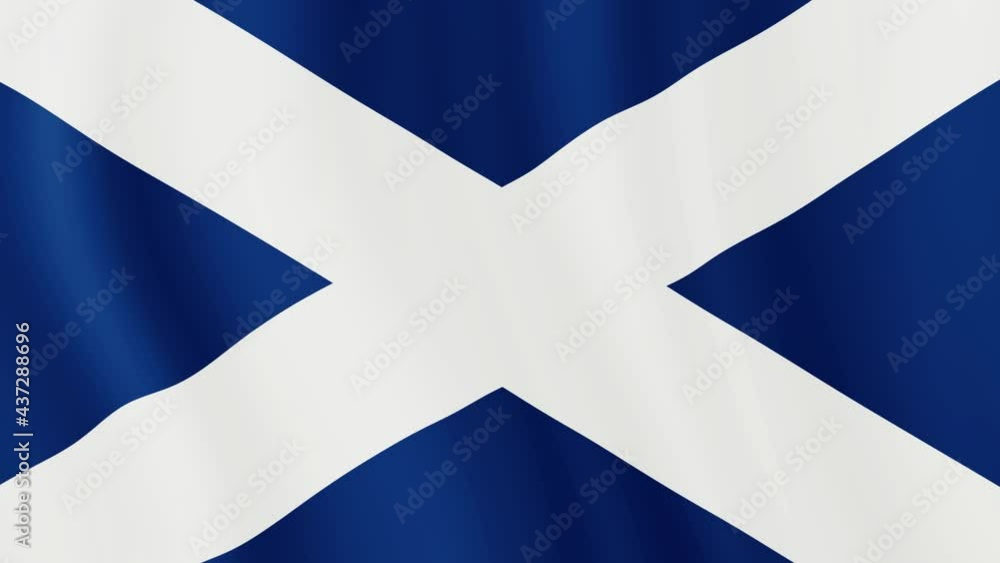 Scotland flag Motion Loop video waving in wind. Realistic Scottish Flag ...